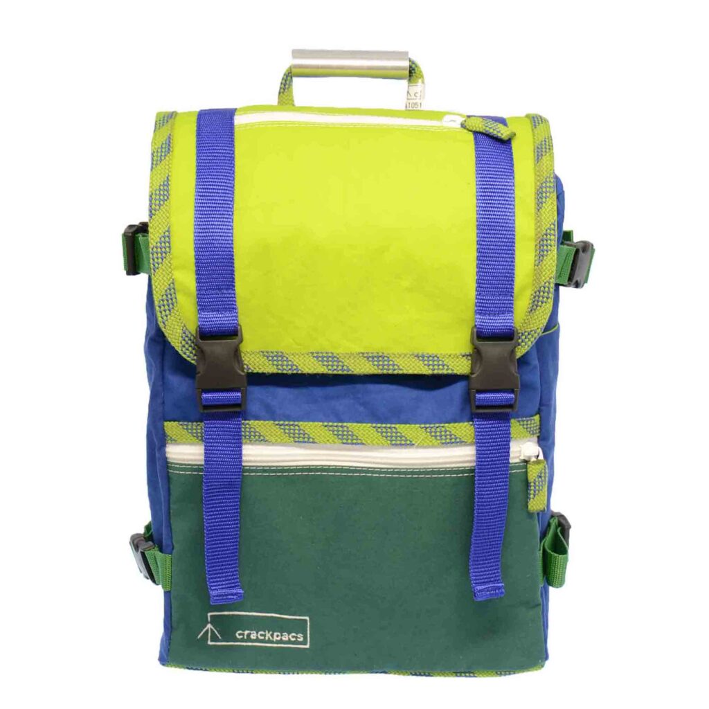 recycled backpacks - made from repurposed tents and climbing rope