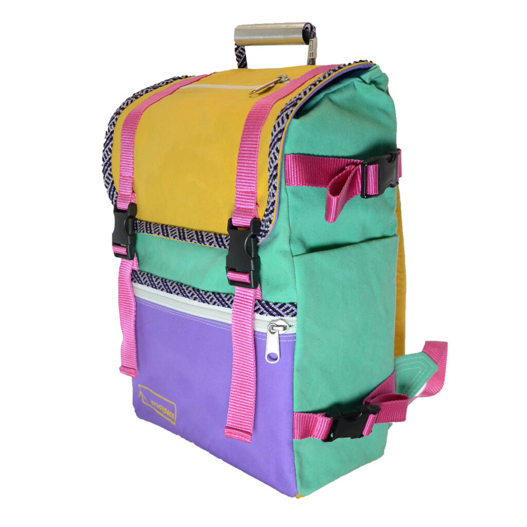 recycled backpacks - made from repurposed tents and climbing rope