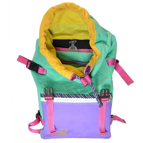 recycled backpacks - made from repurposed tents and climbing rope