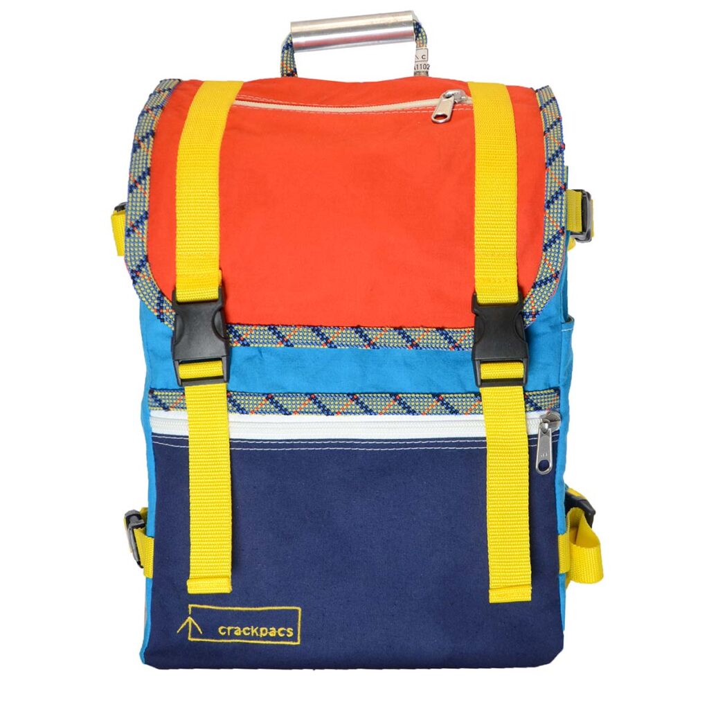 recycled backpacks - made from repurposed tents and climbing rope
