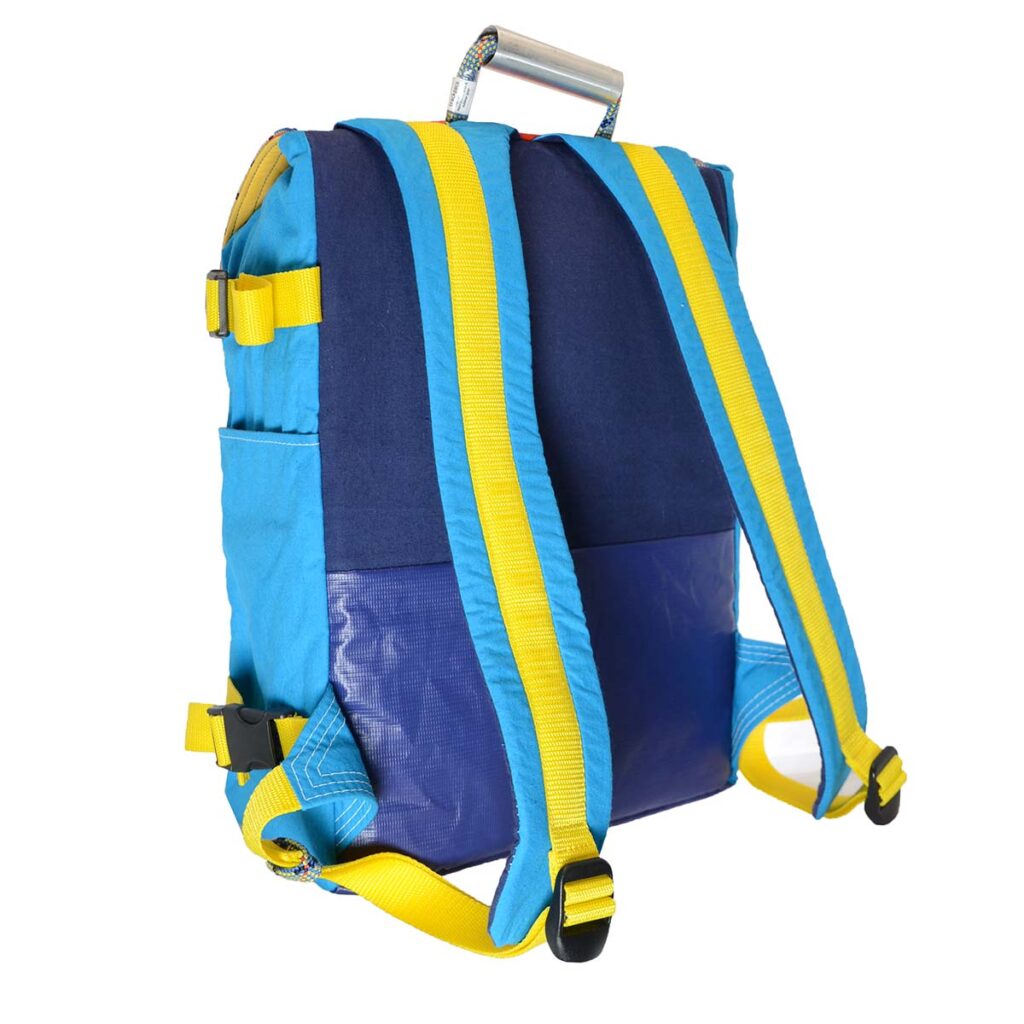 recycled backpacks - made from repurposed tents and climbing rope