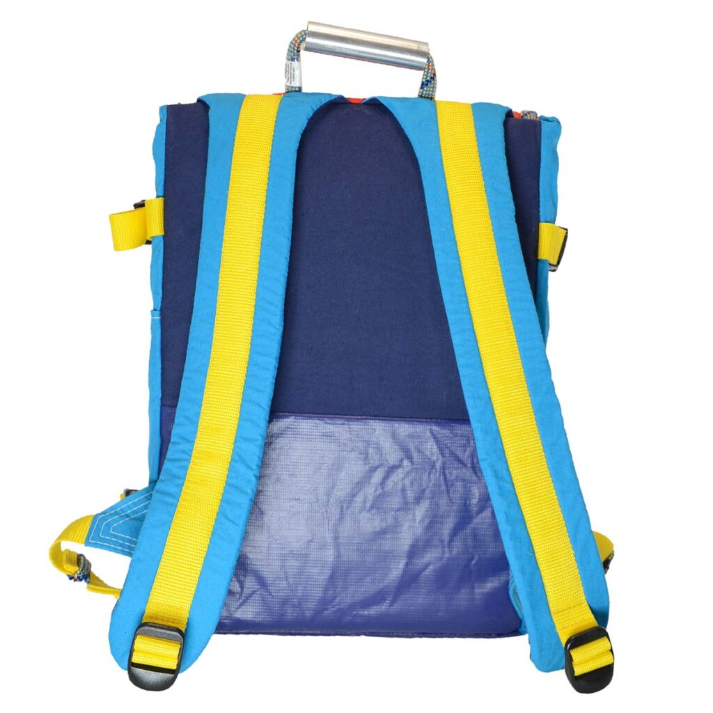 recycled backpacks - made from repurposed tents and climbing rope
