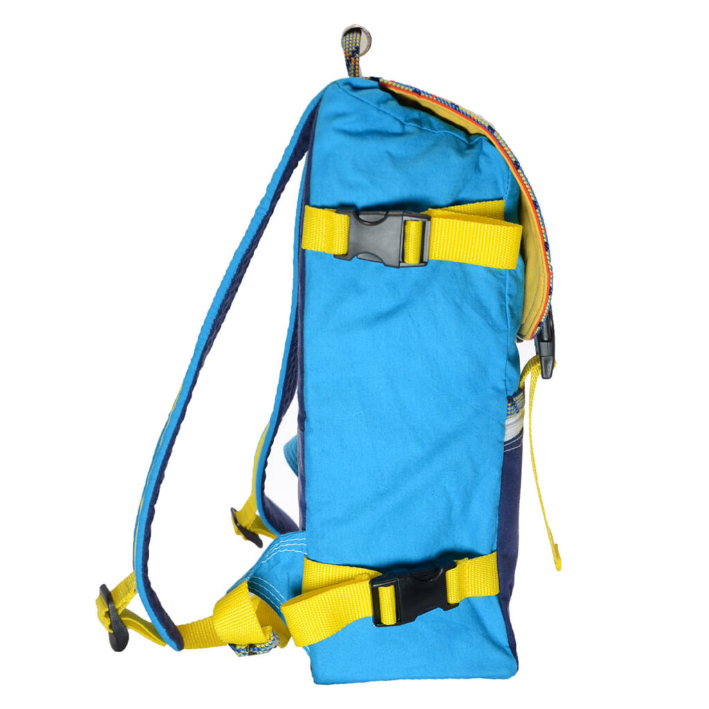 recycled backpacks - made from repurposed tents and climbing rope