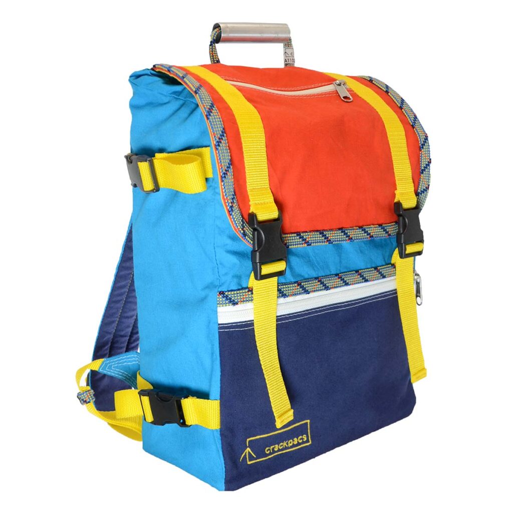 recycled backpacks - made from repurposed tents and climbing rope